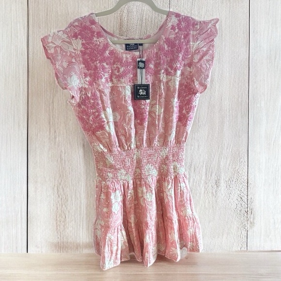 Madison Mathews | Dresses | Nwt Madison Mathews Pink And White Ruffled ...